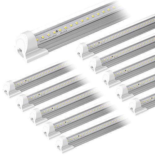 10 Pack 8FT 80W LED Shop Light, 5000K 12000LM Integrated Fixture, V ...