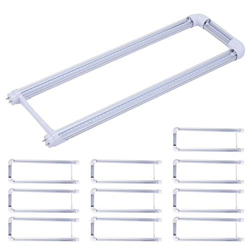 10 Pack T8 U Bend LED Tube Light Fixture,LED U Shaped Bulbs,2x2FT 24W ...