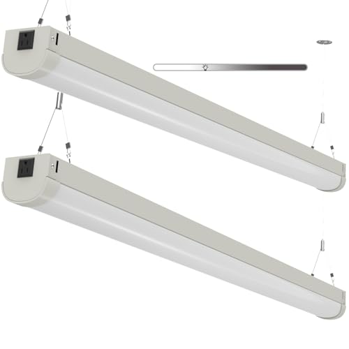 2 Pack 4FT Linkable Plug 80W LED Shop Light, 8800lm, 5000K, Utility ...