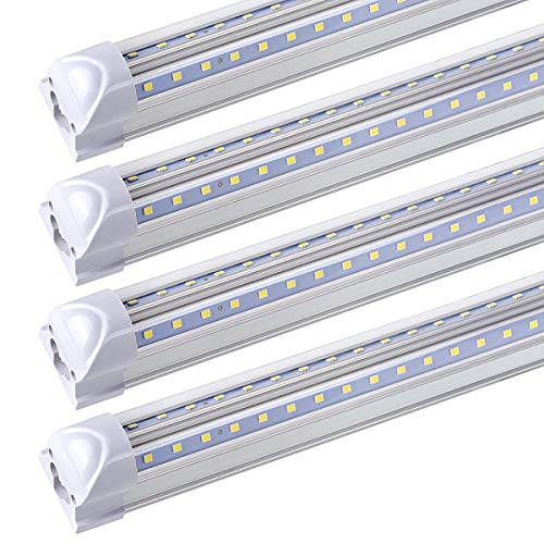 25 Pack, 8FT LED Shop Light Fixture, Cold White T8 Integrated Tube ...