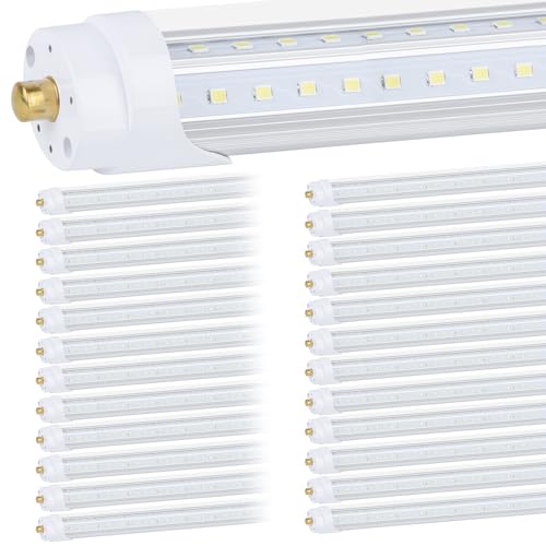 BERTRAMLUX 25 Pack, T8/T10/T12 8FT LED Tube Light, Single Pin FA8 Base, 100W 15000LM 6000K Cold ...