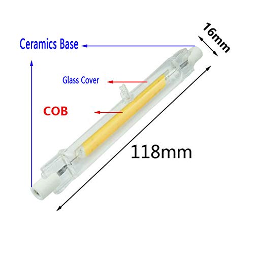EBD Lighting 118mm 15W R7S LED Bulb (2 Pack) 150W Halogen Equivalent ...