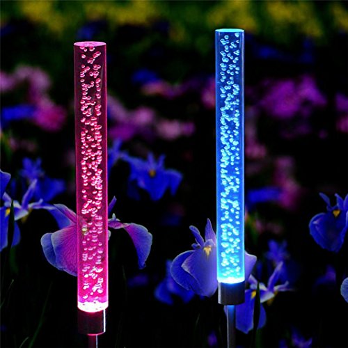 Fheaven (TM) Bubble Solar Lights,2 Pcs RGB Color Changing LED Bubble ...