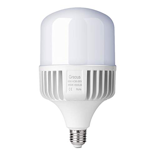Greous Super Bright 400W-500W Light Bulb Equivalent, 65W LED Bulb 120 ...