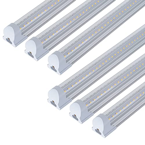 HOLDWILL 6 Pack T8 Integrated V-Shape LED Tube, 4FT 40W, Clear Cover ...