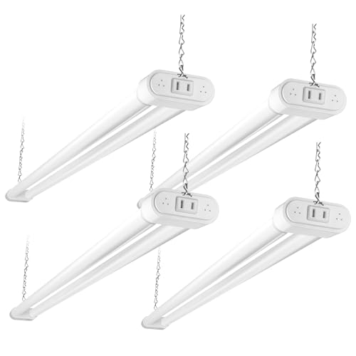 hykolity 4 Pack Linkable LED Shop Light, 4FT 44W [300W Equivalent ...