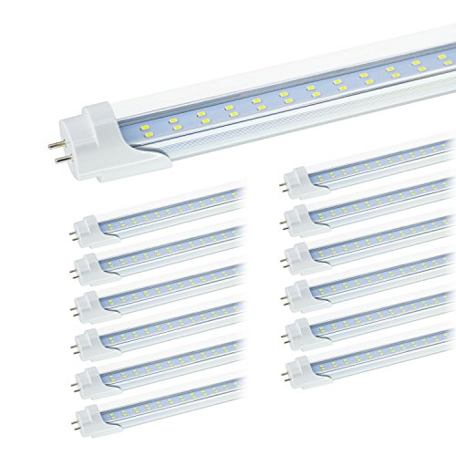 JESLED T8 4FT LED Tube Light Bulbs, 6000k Cool White, 24W 3000LM, Clear ...