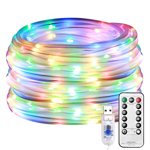 LE LED Rope Light with Remote, Multi Colored, USB Powered, Dimmable ...