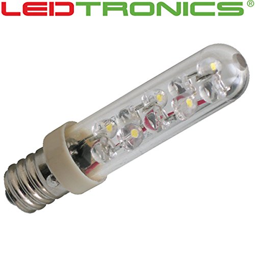 LED T4 Tube Bulb, E12 Candelabra Base, Warm White, 120Vac, 2pc/Pkg