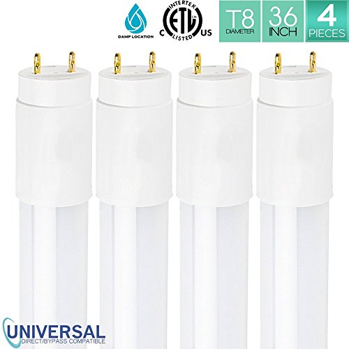 Pack of 4 Luxrite 36 INCH Tube Light, 6500K Daylight, LED Tube Light ...