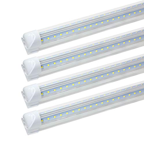 Romwish 4ft Tube Shop Light - Dual Row V-Shape Integrated Single ...