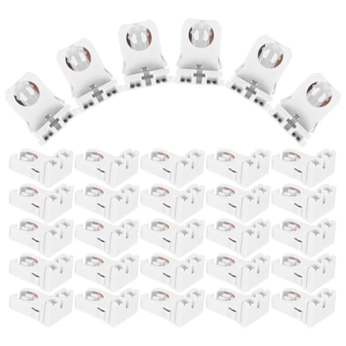 SHERCHPRY 30pcs T8 Lamp Holder Socket Fluorescent Light Holder Non ...