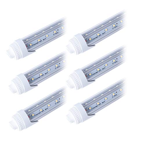 signmark 6 Pack 6FT T8 40W (100W Equivalent) Tube Light Dual-Rows V ...