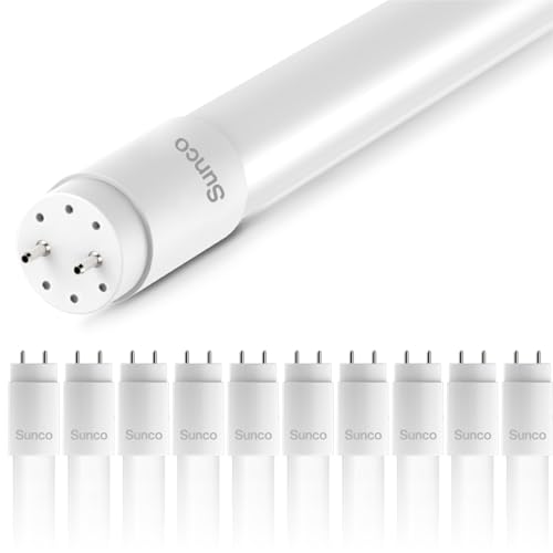 Sunco 10 Pack T8 LED 4FT Light Bulbs, Hybrid Type A+B, Plug & Play ...