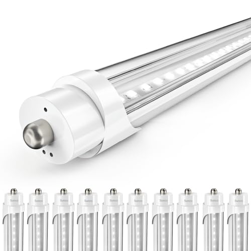 Sunco 10 Pack T8 LED Bulbs 8 Foot, Ballast Bypass LED Tubes 8ft ...