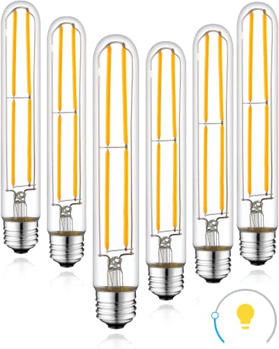 T10 LED Bulb, Long Edison Bulb 6W Dimmable, 7.3in Tubular Style, E26 ...