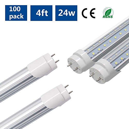 T8 LED Shop Light Tube V Shape, 4ft, 24W (72W Equivalent), 6500K ...