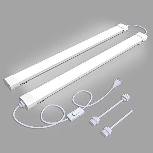 Utility LED Shop Light Fixture with Plug 4FT 5000K 36W 3600LM Linkable ...